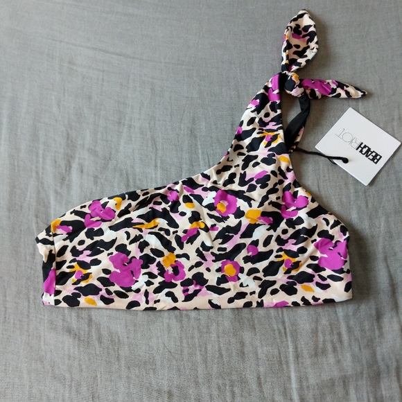Beach Riot | Swim | Beach Riot Ava One Shoulder Tie Bikini Top Animal ...